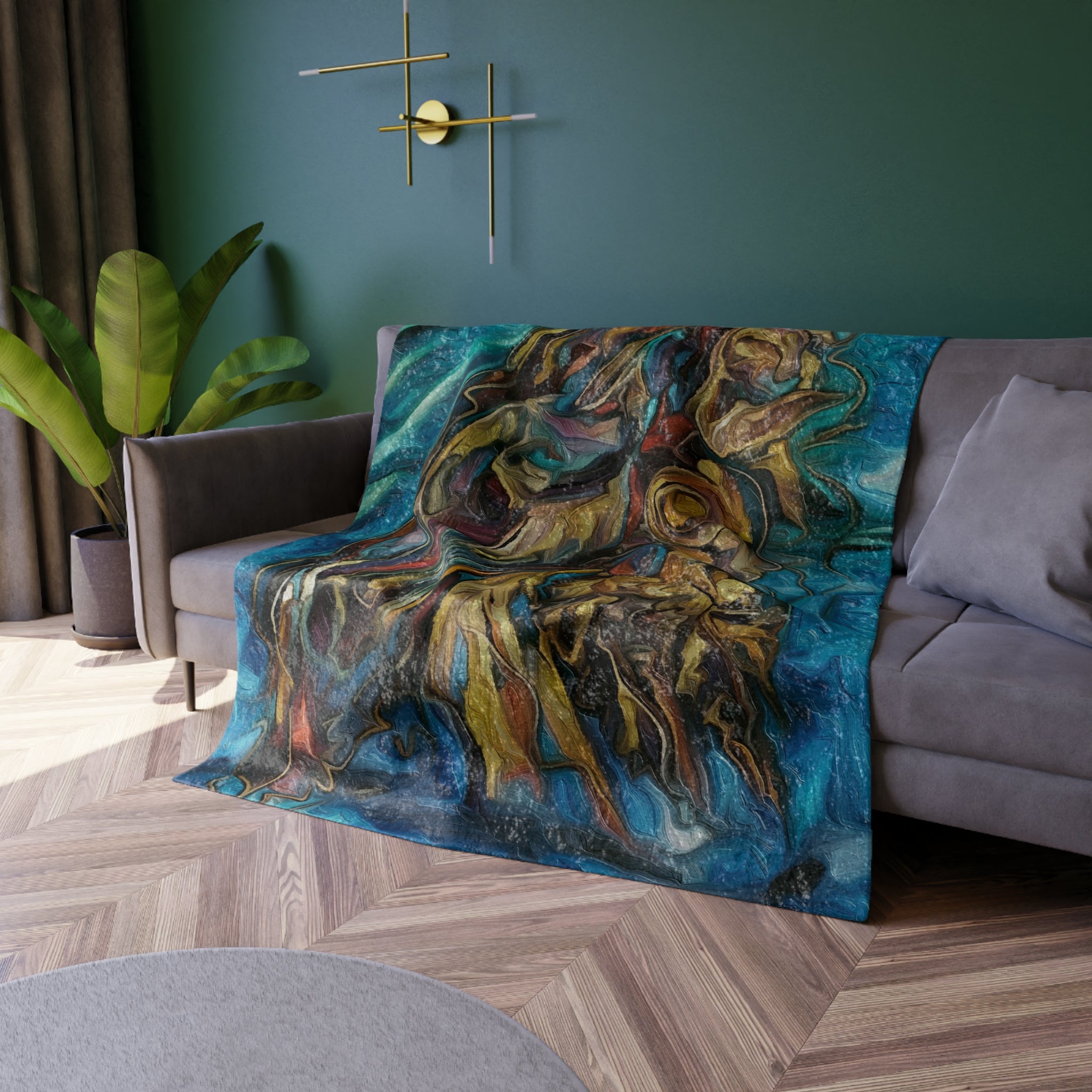 SouthWestern Indian Horse Design on a Velvet Throw. Custom Colors avai ...